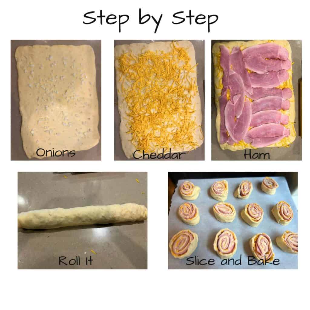 Ham and Cheese Rolls - Flour Sugar Yeast